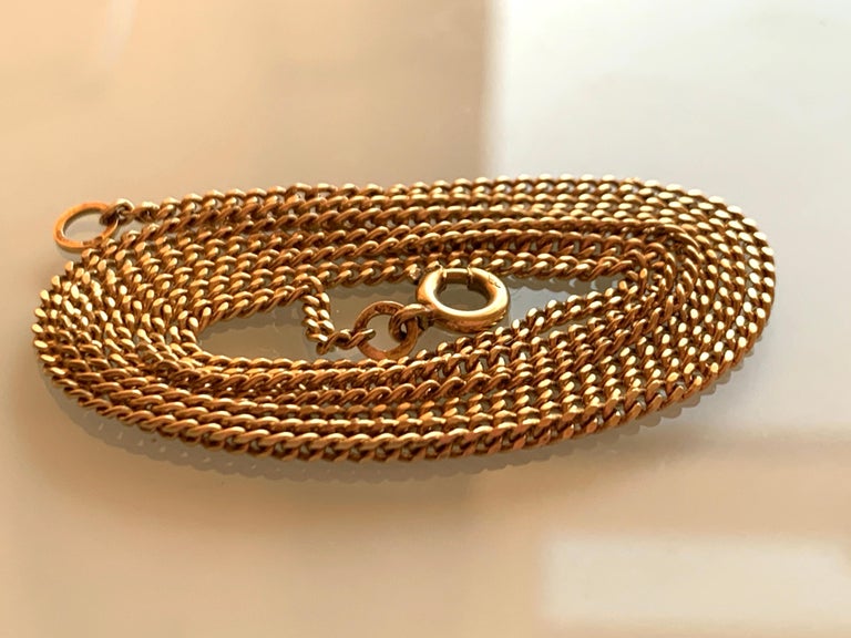 18ct Gold Vintage Italian Curb 22.5" Chain For Sale at 1stDibs