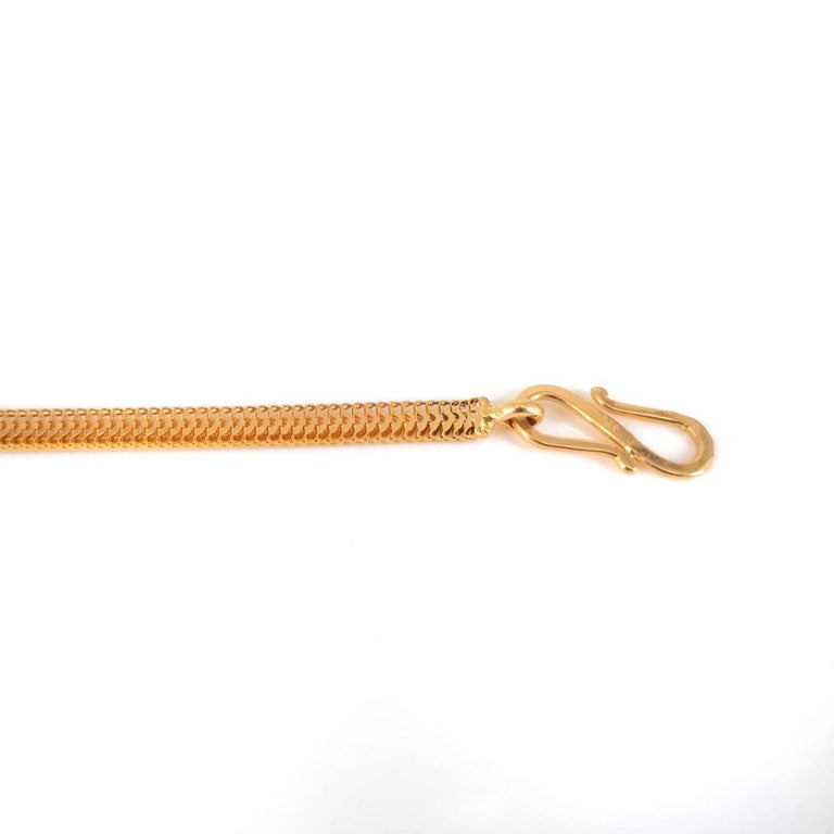 18ct Plated Herringbone Link Chain For Sale at 1stDibs