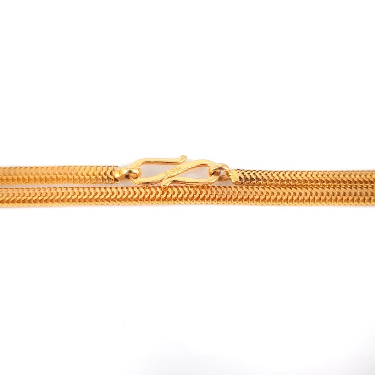 18ct Plated Herringbone Link Chain For Sale at 1stDibs