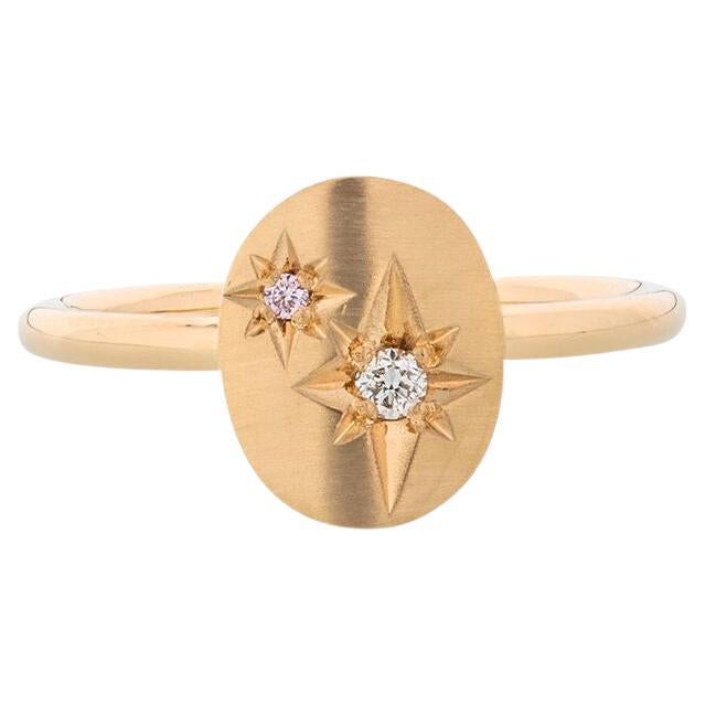 18ct Yellow Gold Australian Argyle Pink Diamond Star Shine Ring For ...