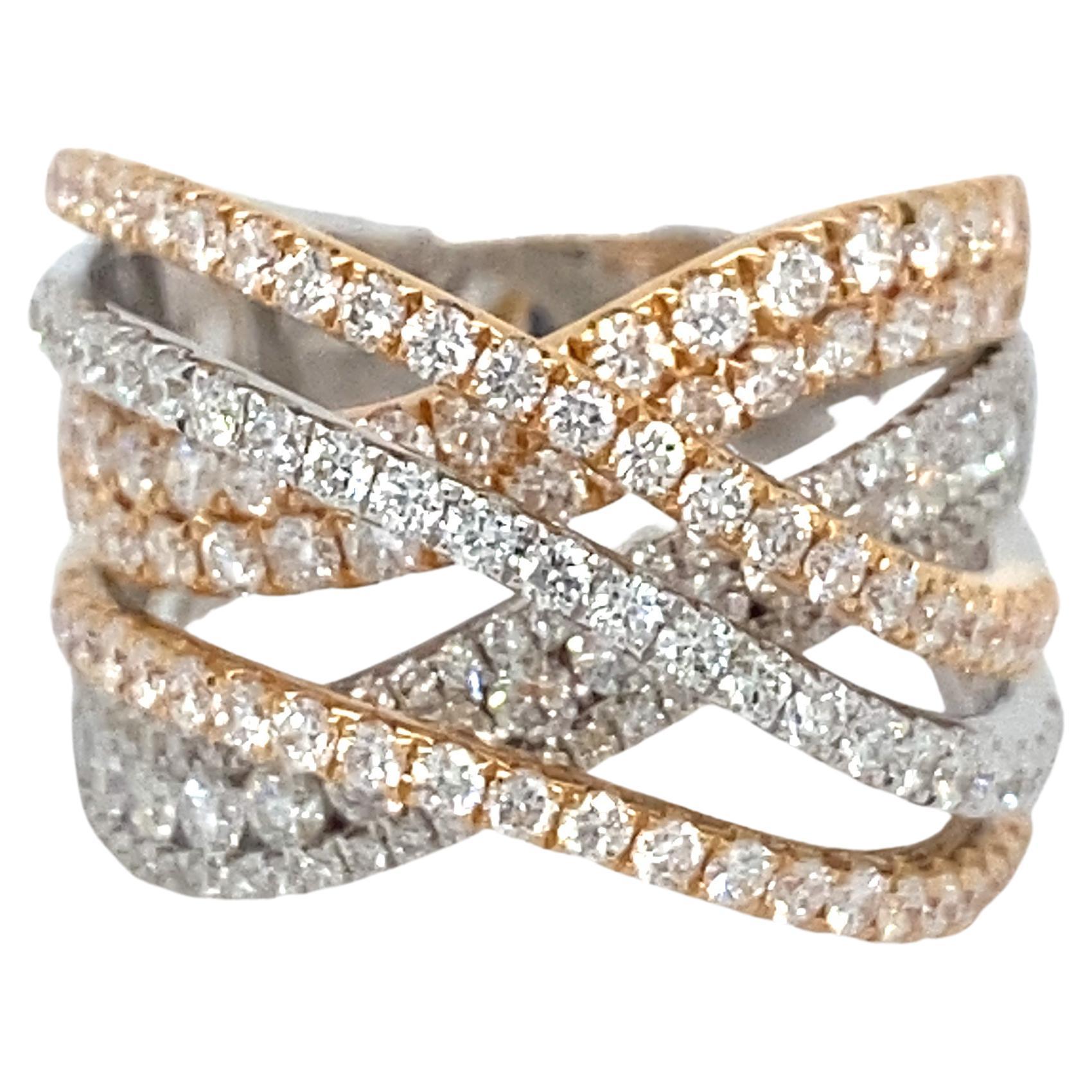 18ct White Gold Diamond Dress Ring with White and Cognac Diamonds For ...