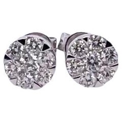 0,26 ct Diamonds, 18 Karat White Gold Light-Point Earrings For Sale at ...