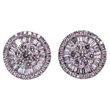 0,26 ct Diamonds, 18 Karat White Gold Light-Point Earrings For Sale at ...