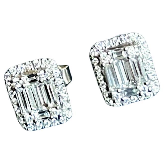 18ct White Gold Diamond Earrings 0.65ct Hoops Huggies Near 1ct VS For ...