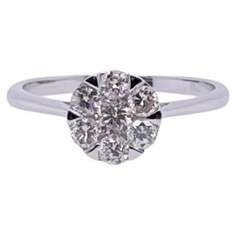 18ct White Gold Diamond Ring For Sale at 1stDibs