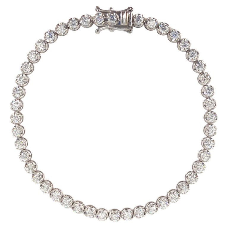 18ct White Gold Diamond Tennis Bracelet At 1stdibs
