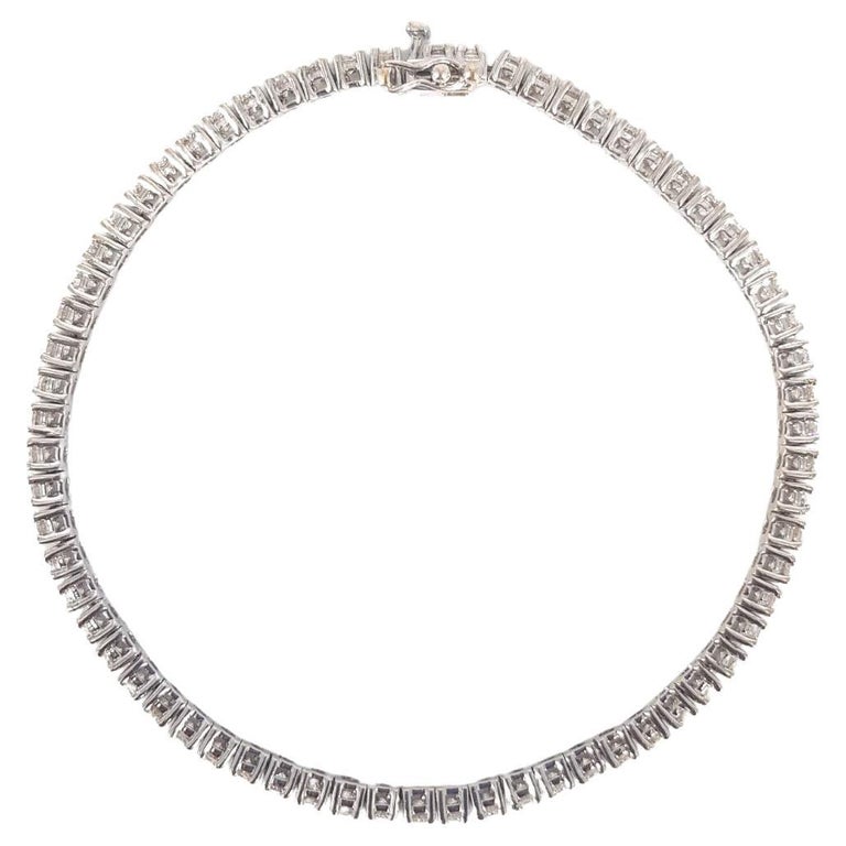 18ct White Gold Diamond Tennis Bracelet For Sale At 1stdibs