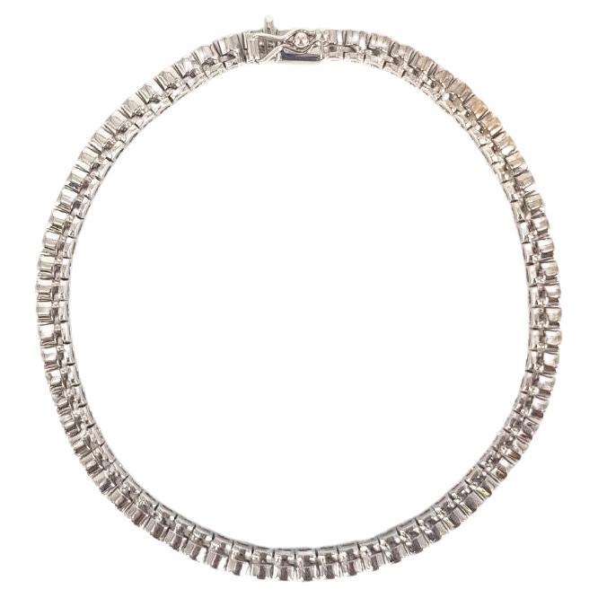 18ct White Gold Diamond Tennis Bracelet At 1stdibs