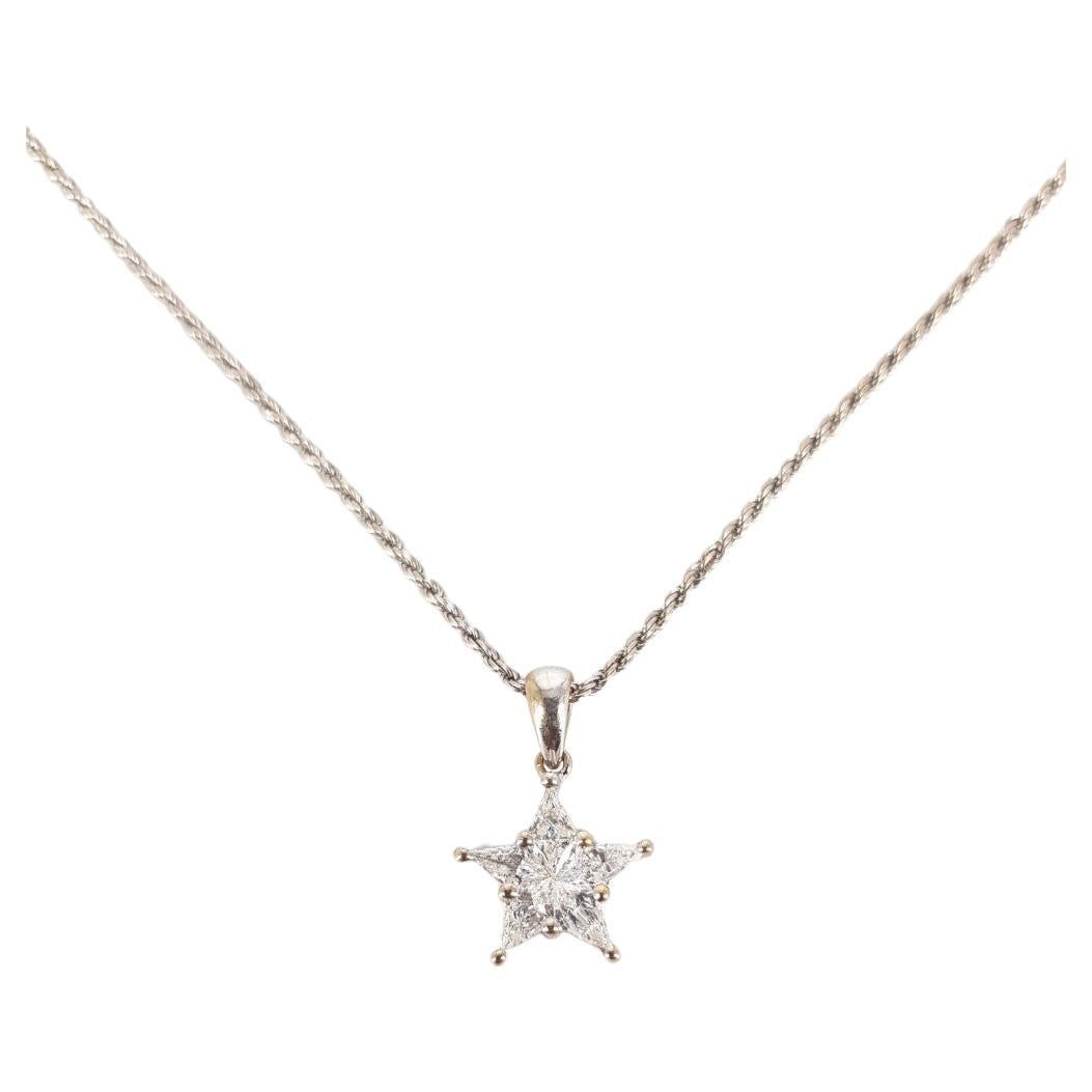 Garrard Diamond Two Color Gold Star Pendant Necklace at 1stDibs