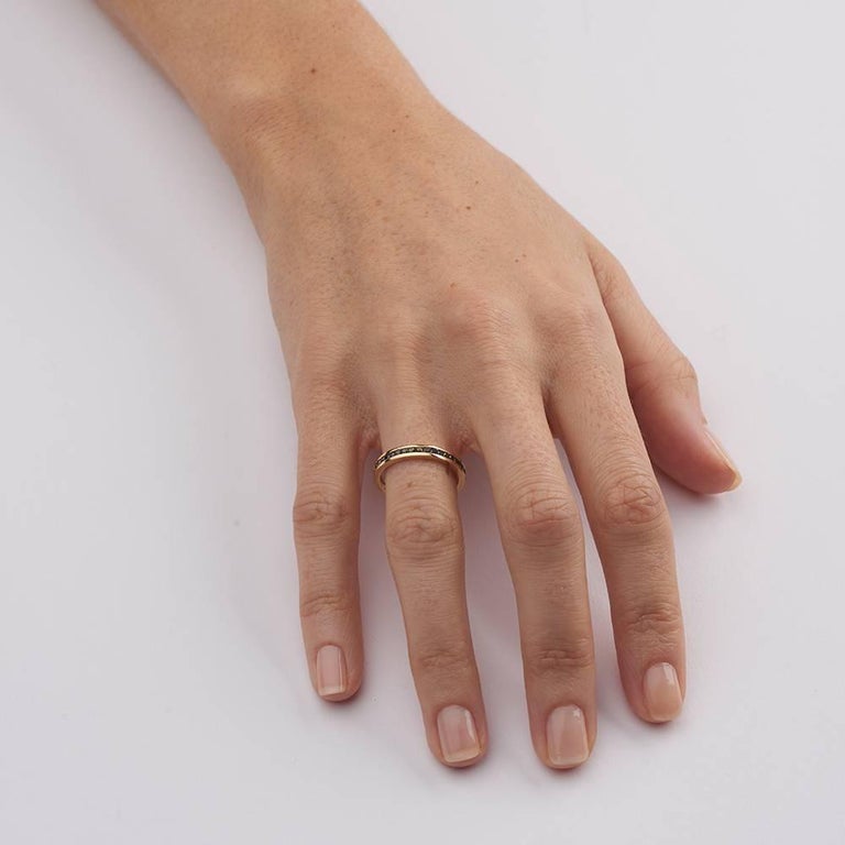 18 Carat Yellow Gold and Black Diamond 'Black Ice' Eternity Ring For ...