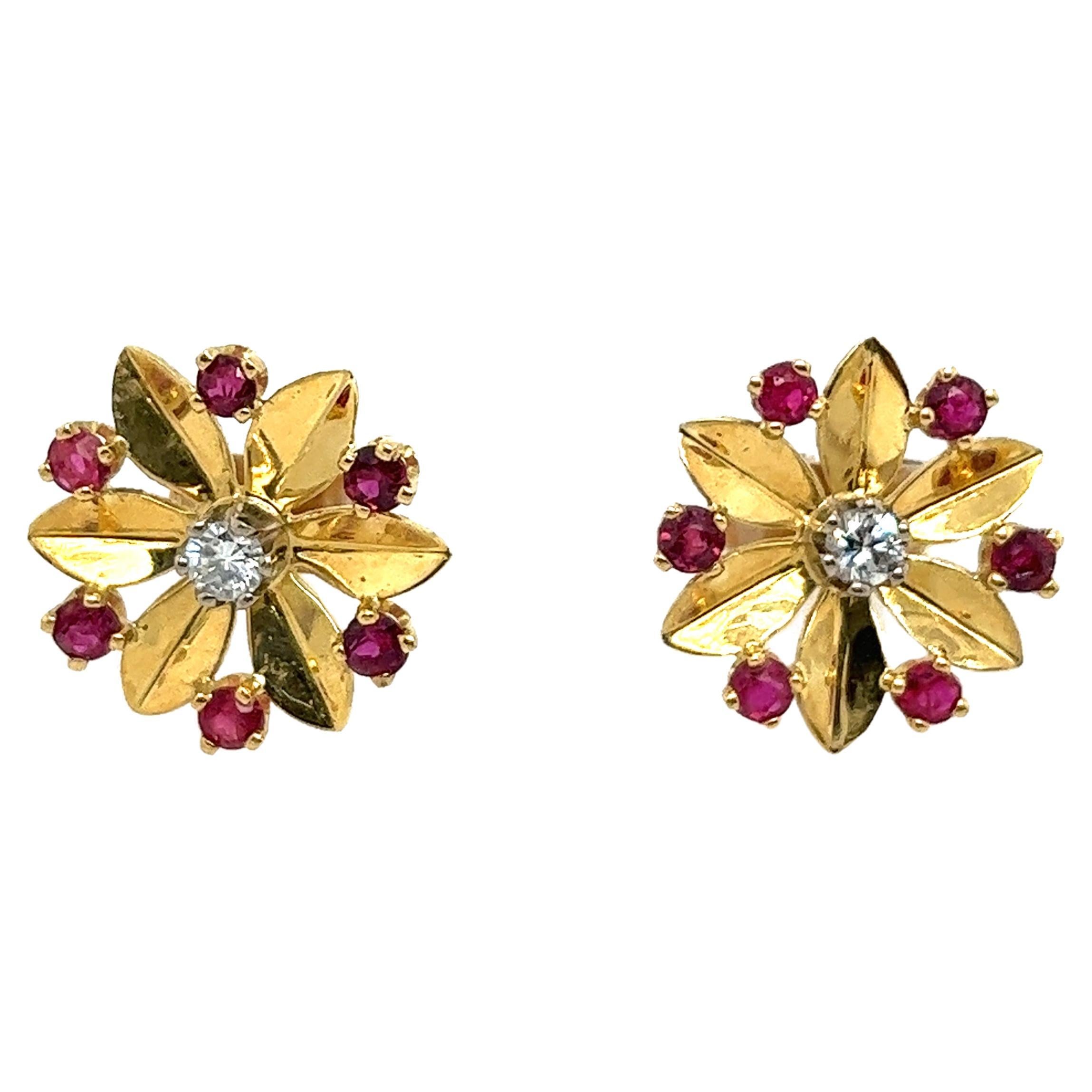 18ct Yellow Gold Diamond Earrings Set With 0.15ct Natural Diamonds For ...