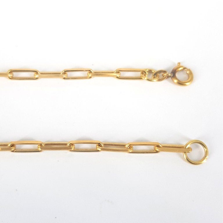 18ct Yellow Gold Paper Clip Link Chain For Sale at 1stDibs