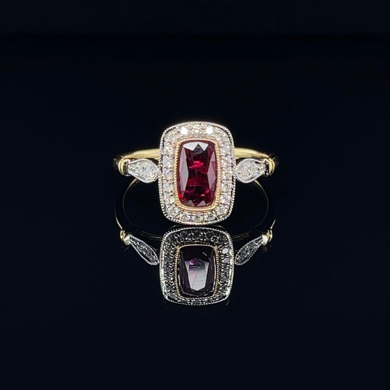 Customizable 18ct Yellow Gold Ring with 'No Heat' 0.95ct Ruby and ...