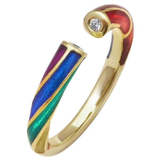 Rock Pool 18 Carat Yellow Gold And Diamond Torque Bangle For Sale at ...