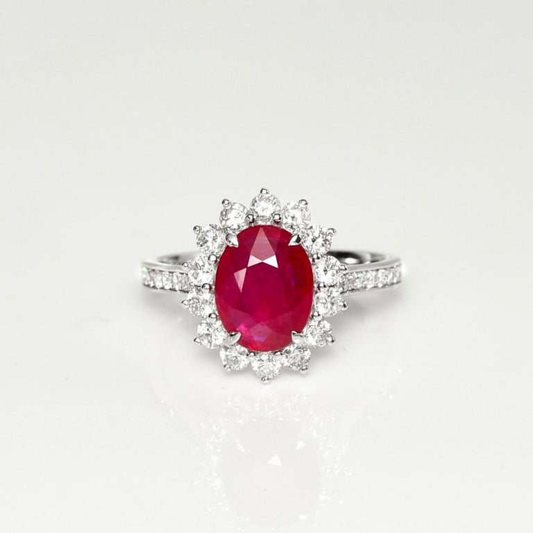 18k 2.11 Ct Pigeon Blood Red Ruby&Diamond Antique Art Deco Style ...