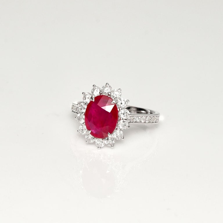 18k 2.11 Ct Pigeon Blood Red Ruby&Diamond Antique Art Deco Style ...