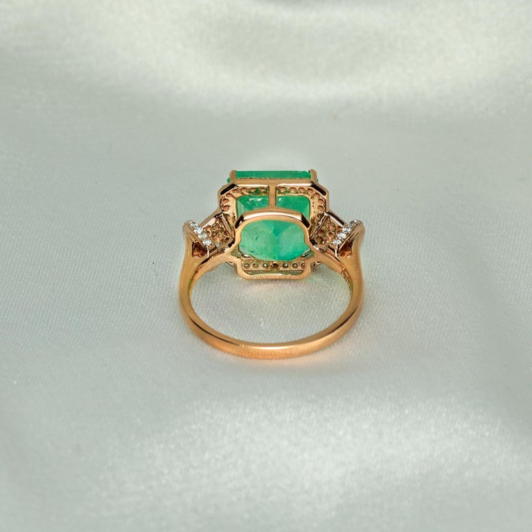 IGI 18k 6.38 Carat Colombia Emerald&Diamond Antique Art Deco Engagement ...