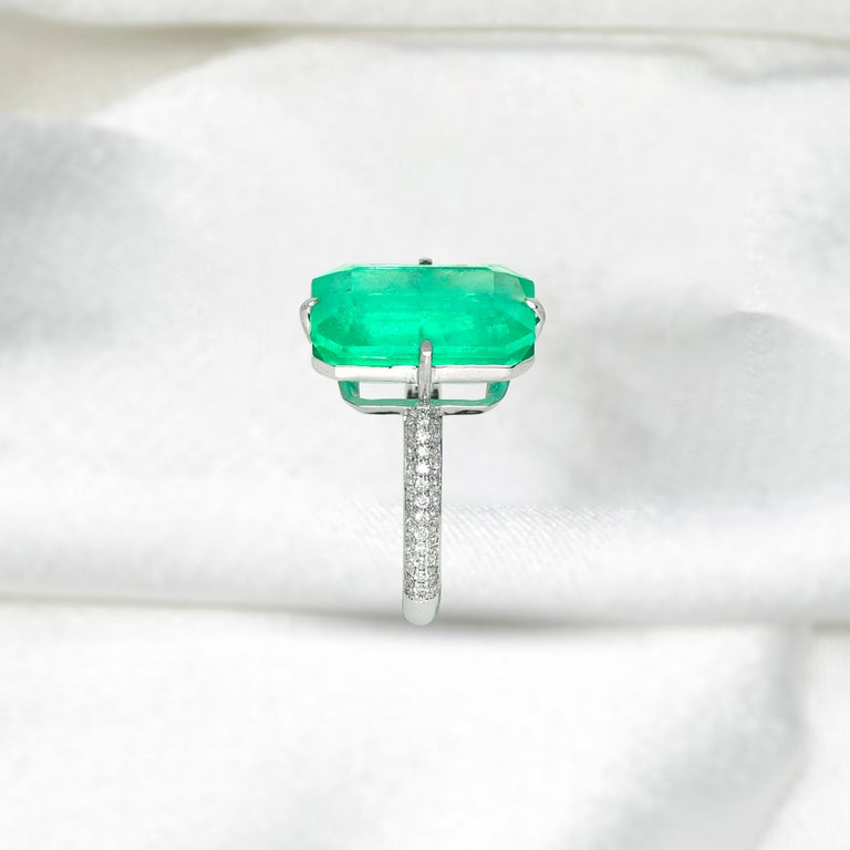 18k 8.92 Carat Colombia Emerald&Diamond Antique Art Deco Style ...