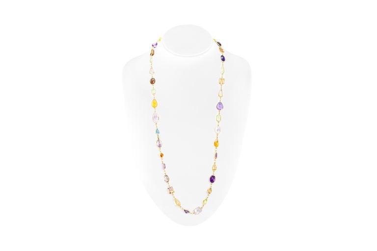 18 Karat and Multi Tourmaline Necklace For Sale (Free Shipping) at 1stDibs