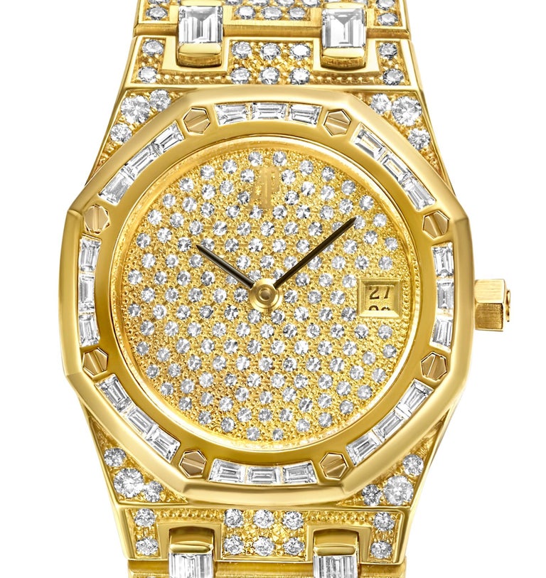 18k Audemars Piguet Haute Joaillerie Full Baguette and Round Diamonds ...