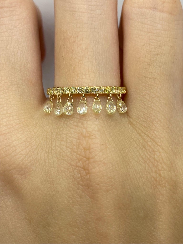 18K Briolette Diamond Ring For Sale at 1stDibs