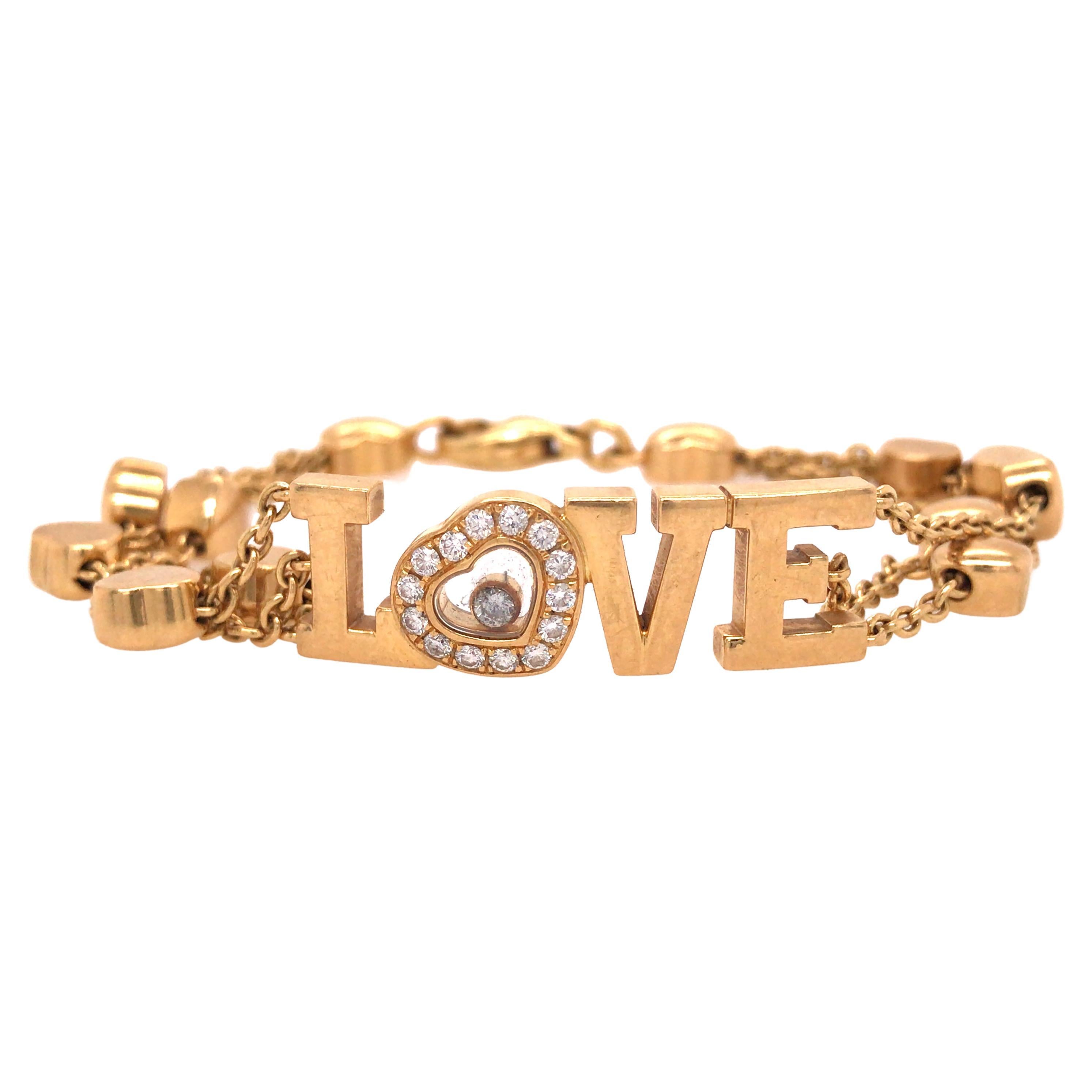 Chopard Happy Diamonds Yellow Gold Floating Diamond Bracelet at 1stDibs ...