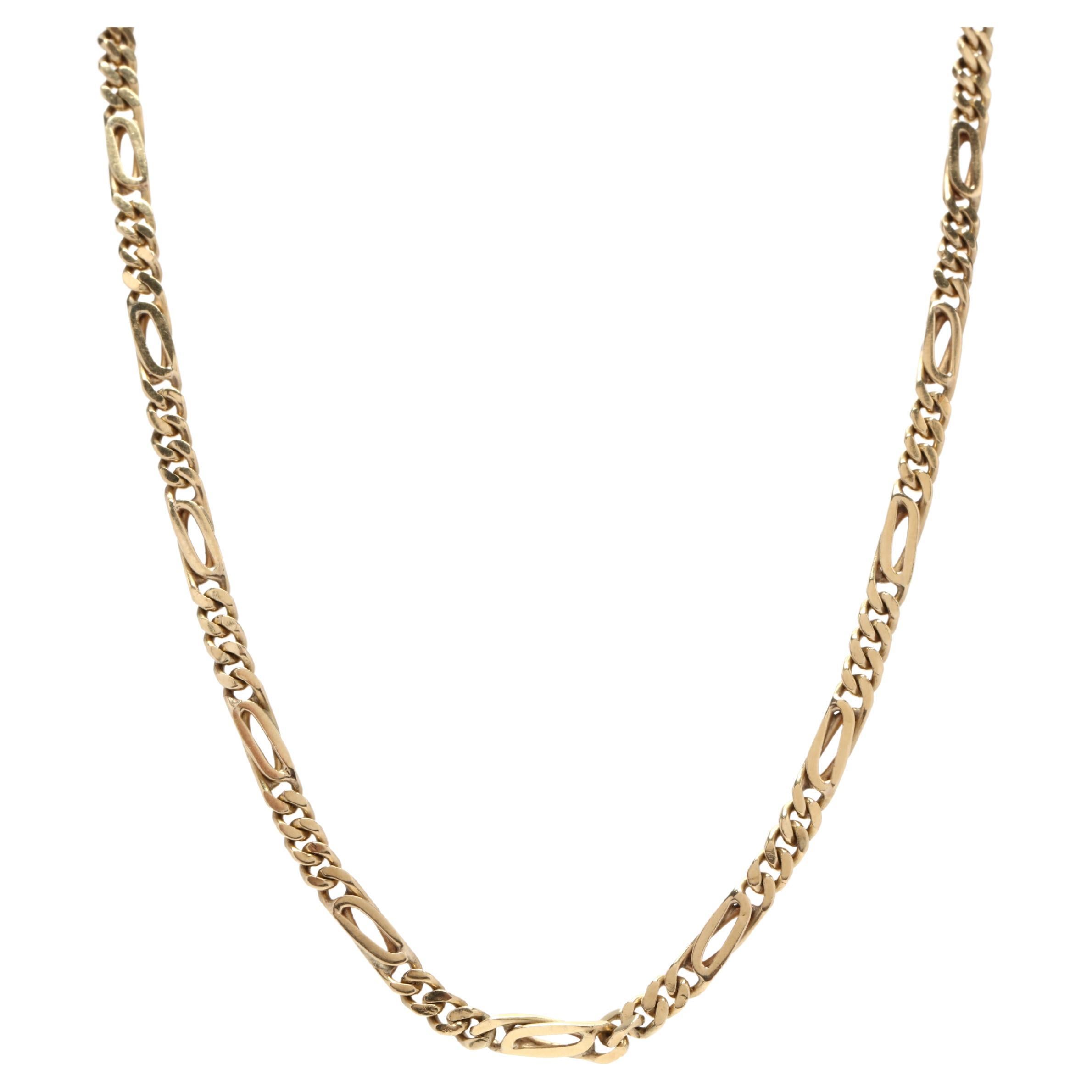 1920s Antique Yellow Gold Fancy Link Chain at 1stDibs