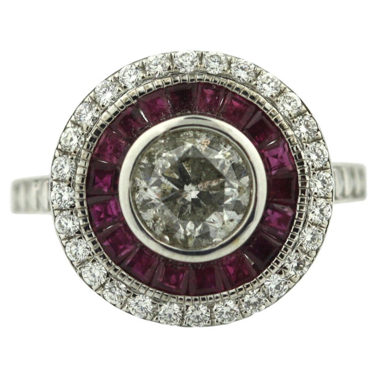 18K Diamond and Ruby Ring For Sale at 1stDibs