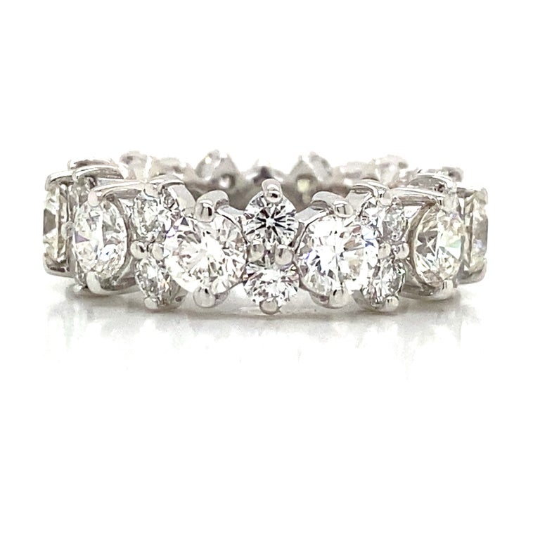 18k Diamond Cluster Eternity Band White Gold For Sale at 1stDibs