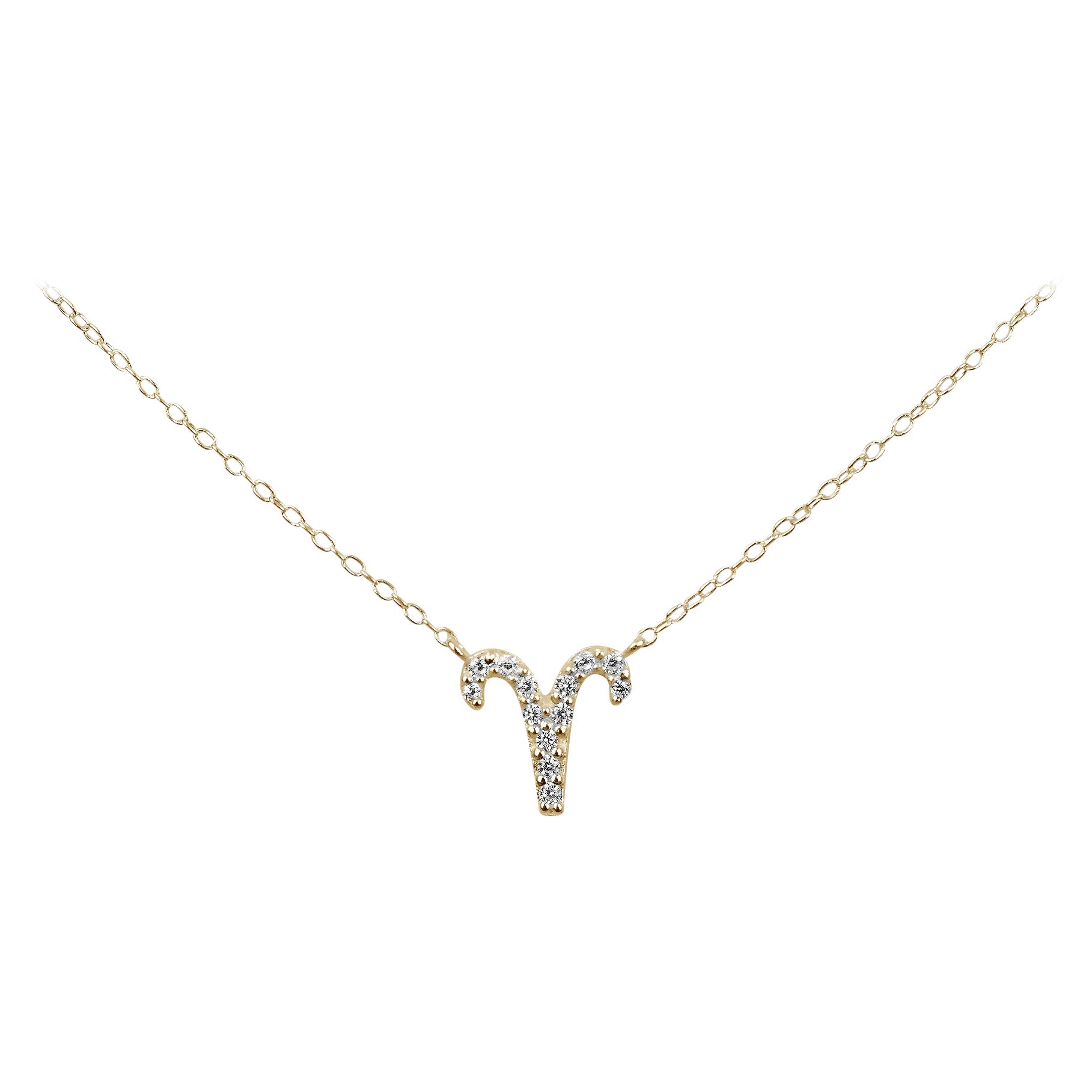 14k Yellow Gold Zodiac Pendant Necklace, Aries For Sale at 1stDibs