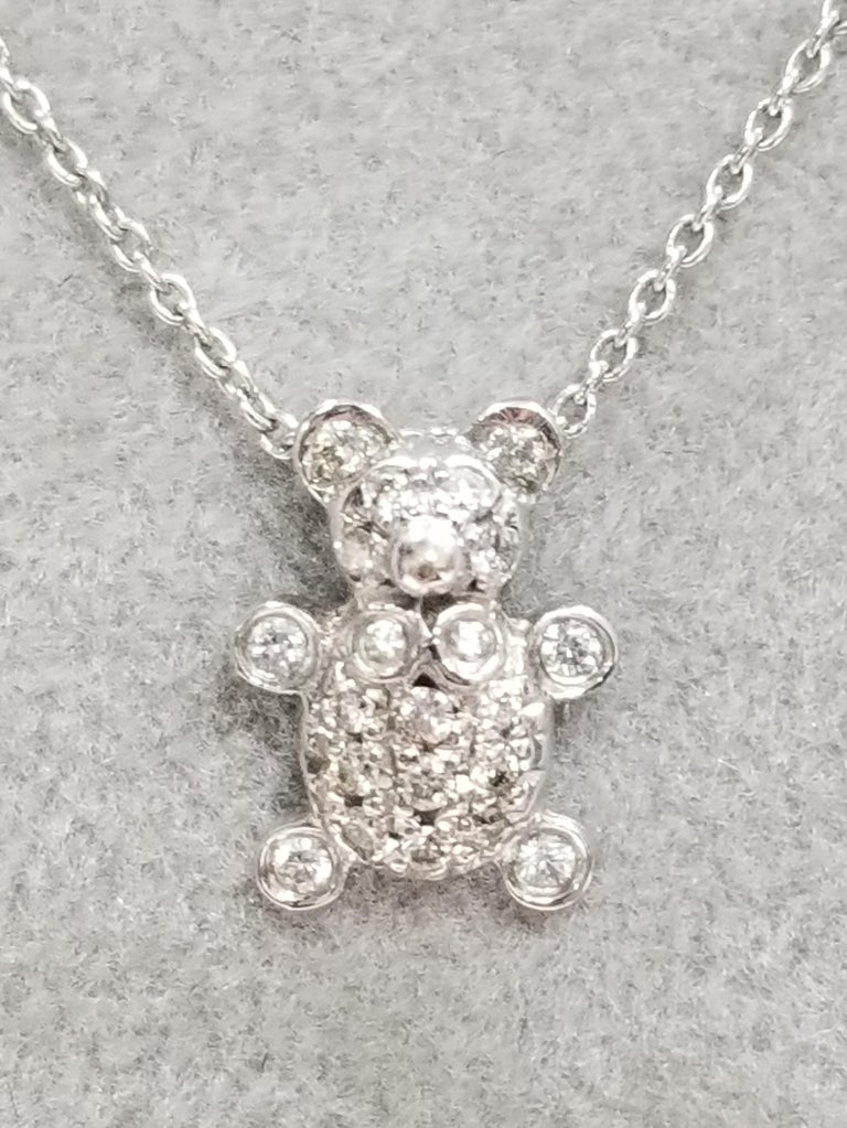 18 Karat Diamond "Teddy" Bear Pendant at 1stDibs