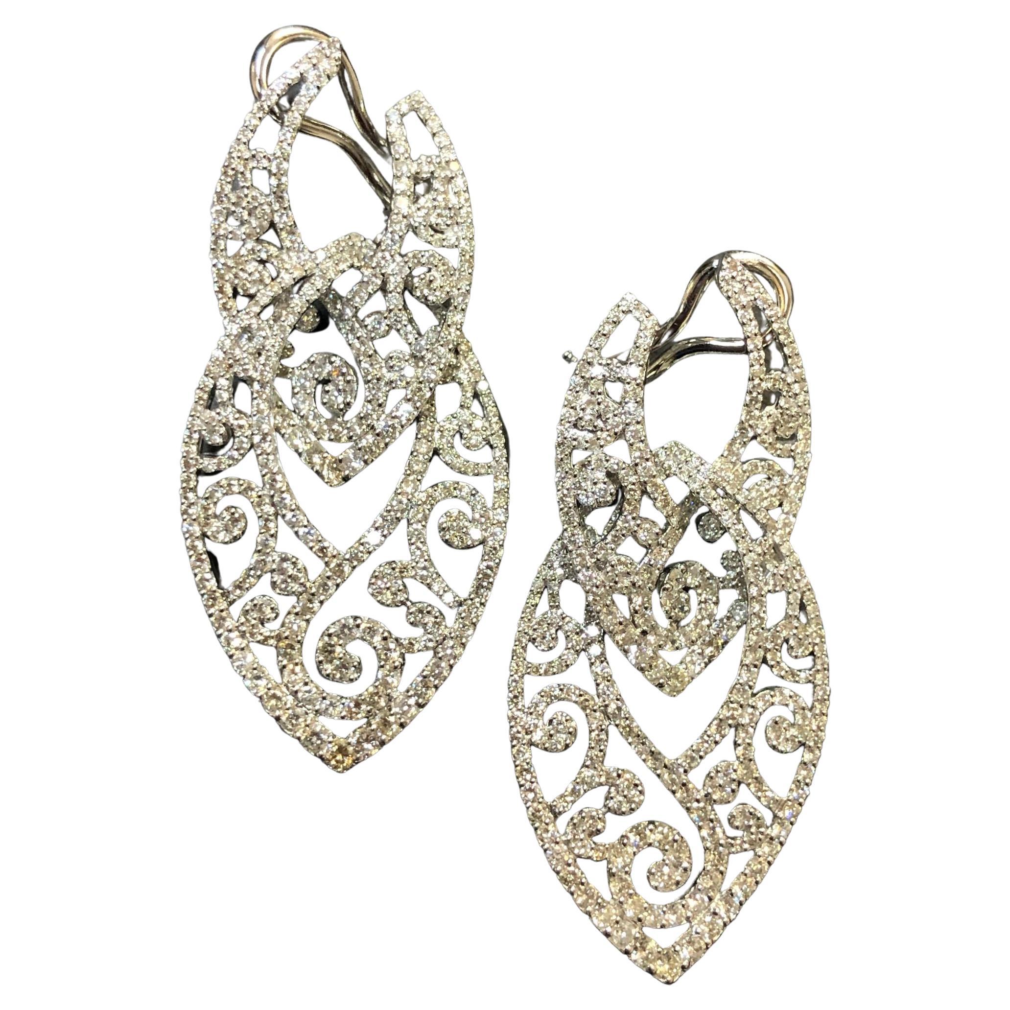 Victorian Dramatic Handmade Gold Caged Fringe Earrings at 1stDibs