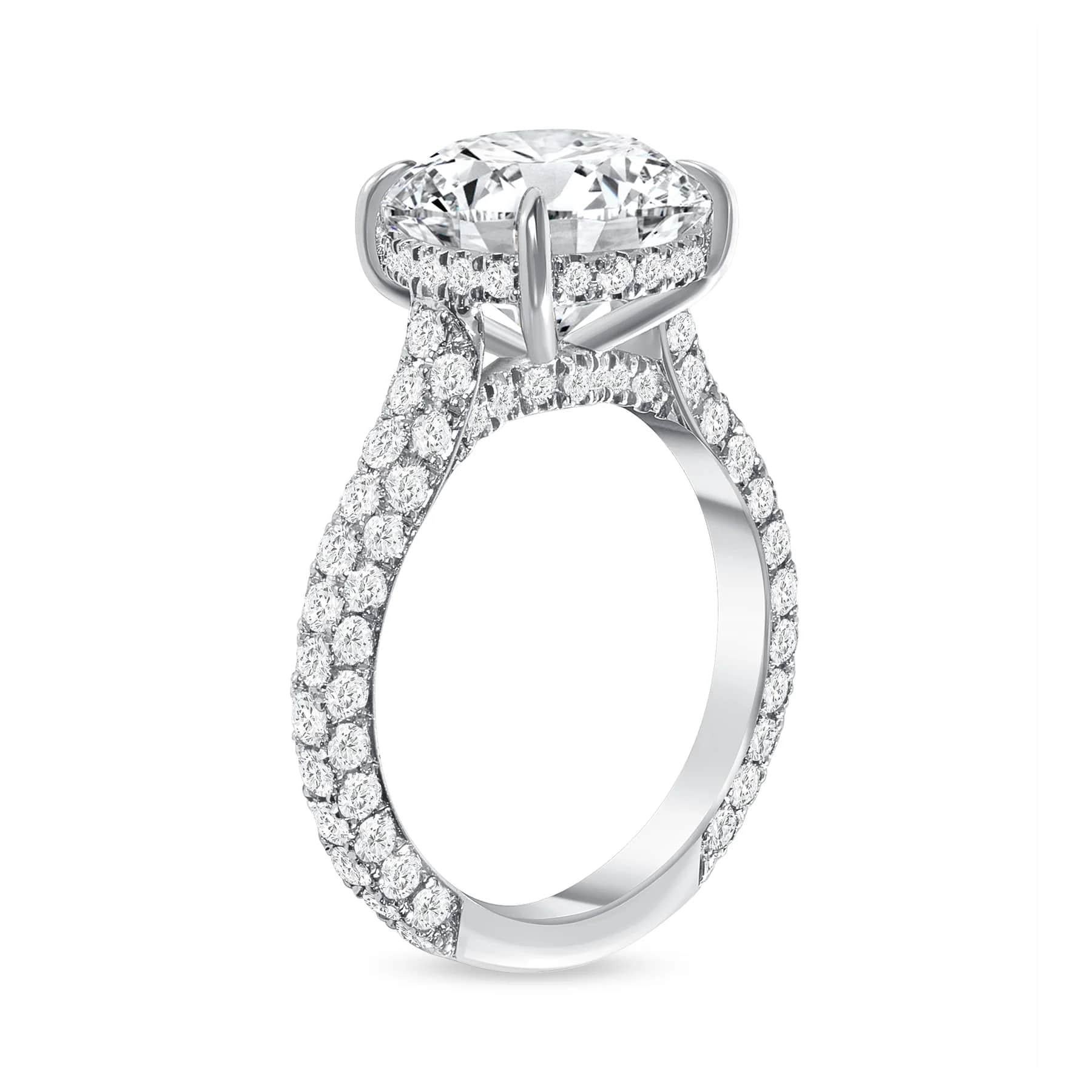 Customizable 18k Engagement Hidden Halo Ring For Sale at 1stDibs