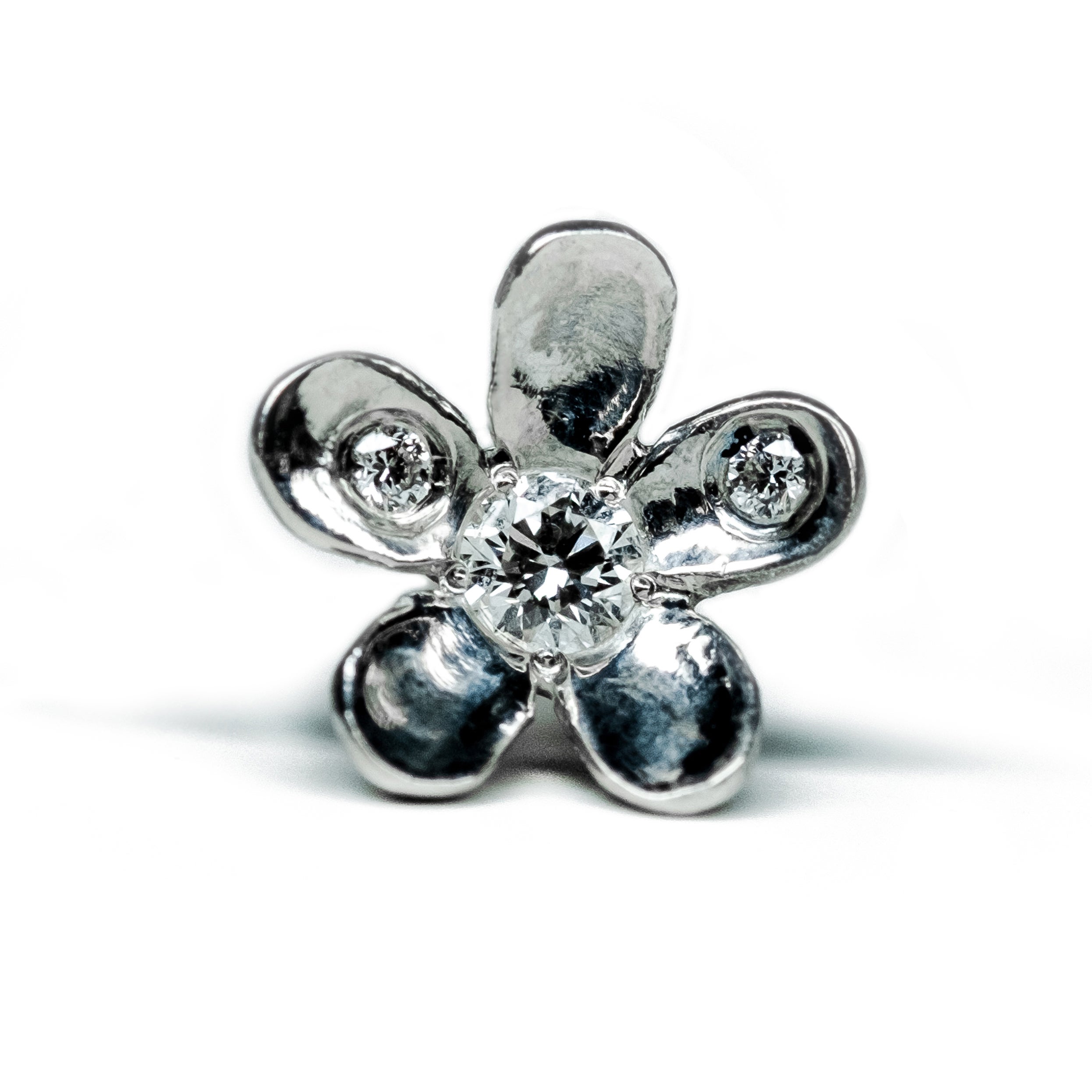 18K Rose Fairmined Gold, Canadamark Diamonds, Handmade, Flower Piercing ...