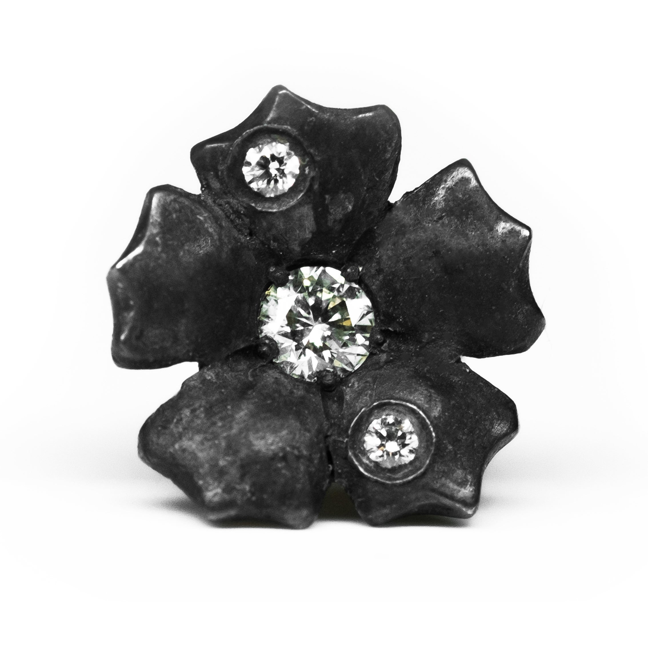 18K Yellow and Palladium White Fairmined Gold, Handmade, Flower ...