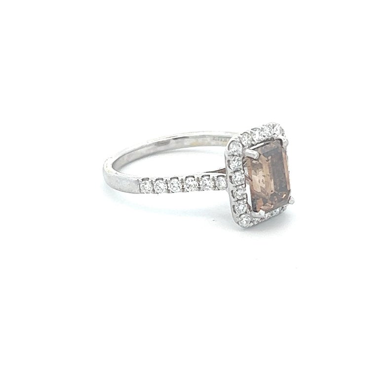 18k Fancy Orange Brown Diamond Ring For Sale at 1stDibs