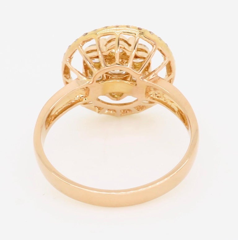 18k Floral Design Diamond Ring For Sale at 1stDibs