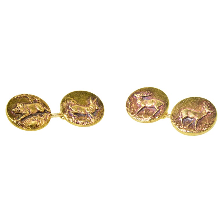 18K French Antique Cufflinks, c. 1895 at 1stDibs