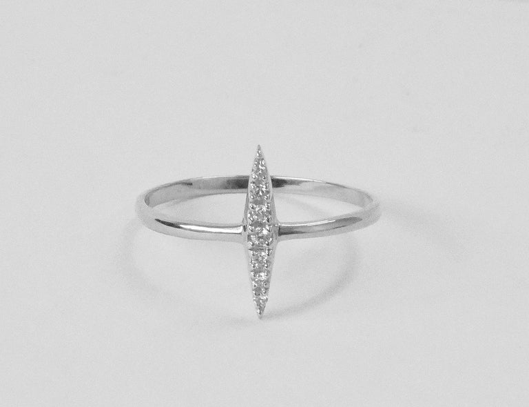Customizable 18k Gold 0.05 Carat Diamond Spikey Ring for Her For Sale ...