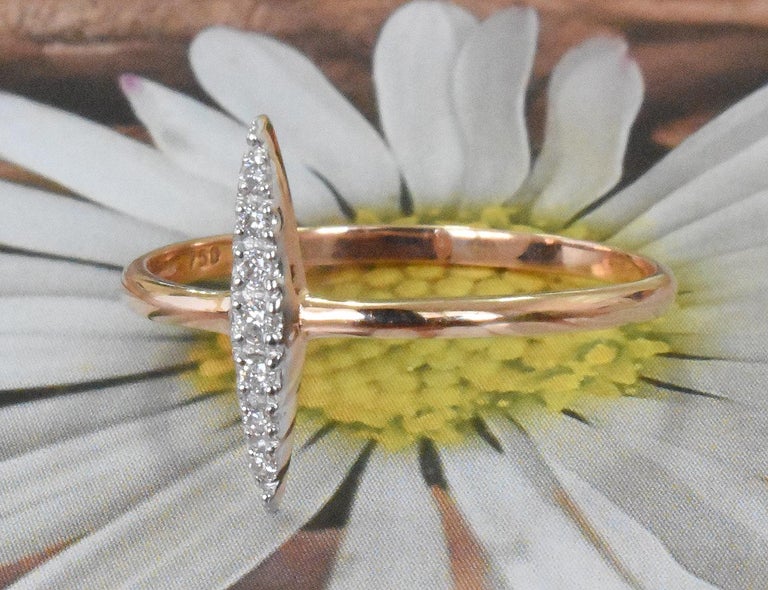 Customizable 18k Gold 0.05 Carat Diamond Spikey Ring for Her For Sale ...