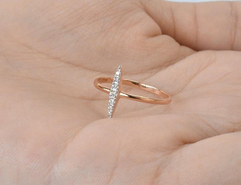 Customizable 18k Gold 0.05 Carat Diamond Spikey Ring for Her For Sale ...