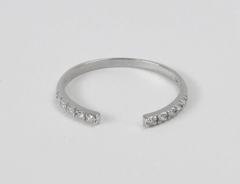 Customizable 18k Gold 0.07 Carat Diamond Open Stacking Ring Ring For ...