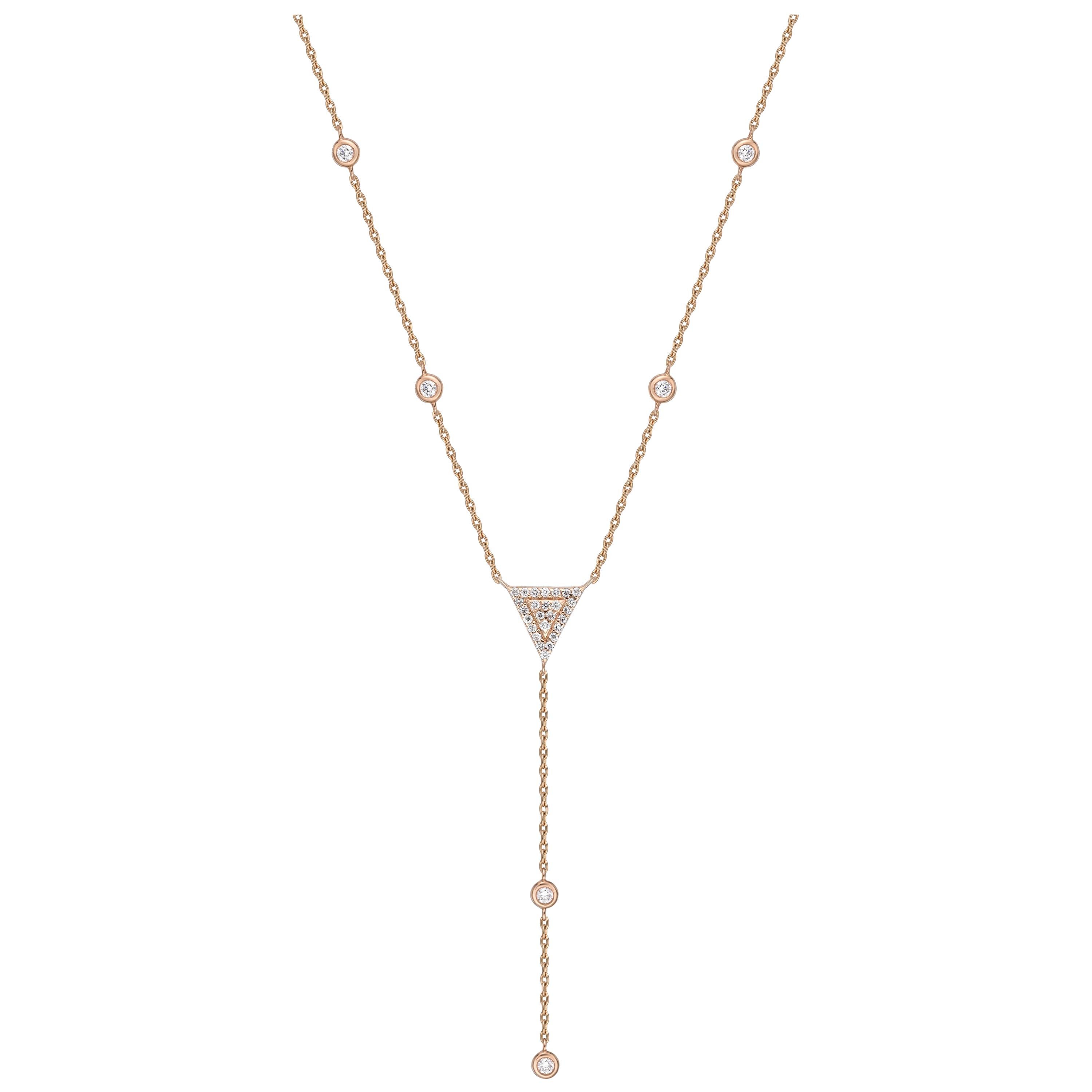 0.32 Carat Emerald Cut Bezel Set Diamond Necklace For Sale at 1stDibs