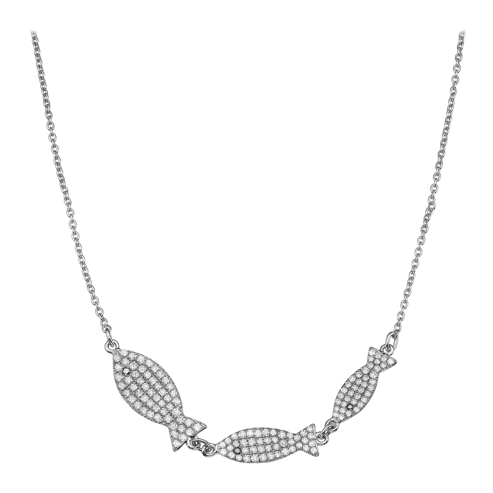 18 Carat Gold Fish Bone Pendant and Knot Chain at 1stDibs