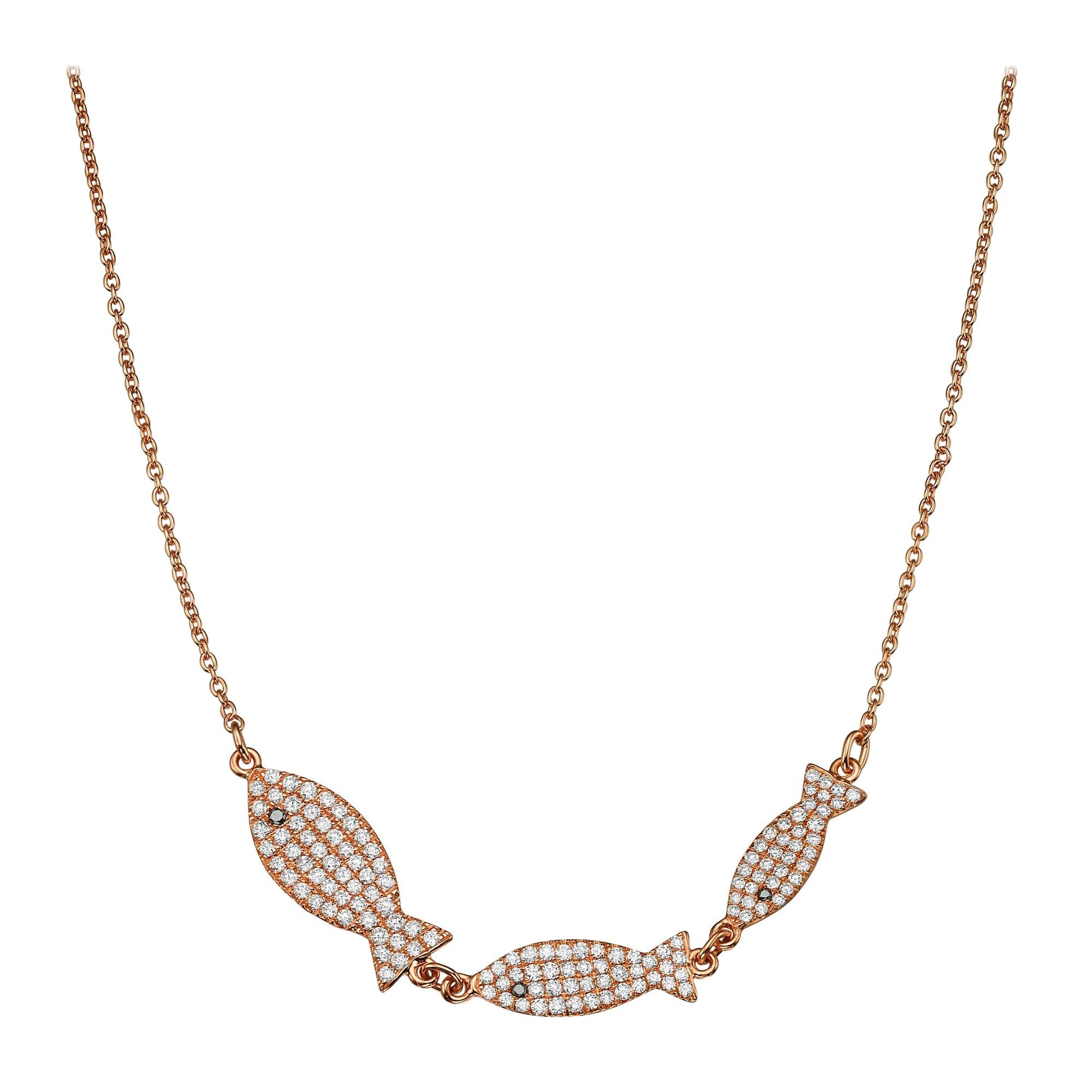 Two Color Diamond Gold Pendant Necklace For Sale at 1stDibs