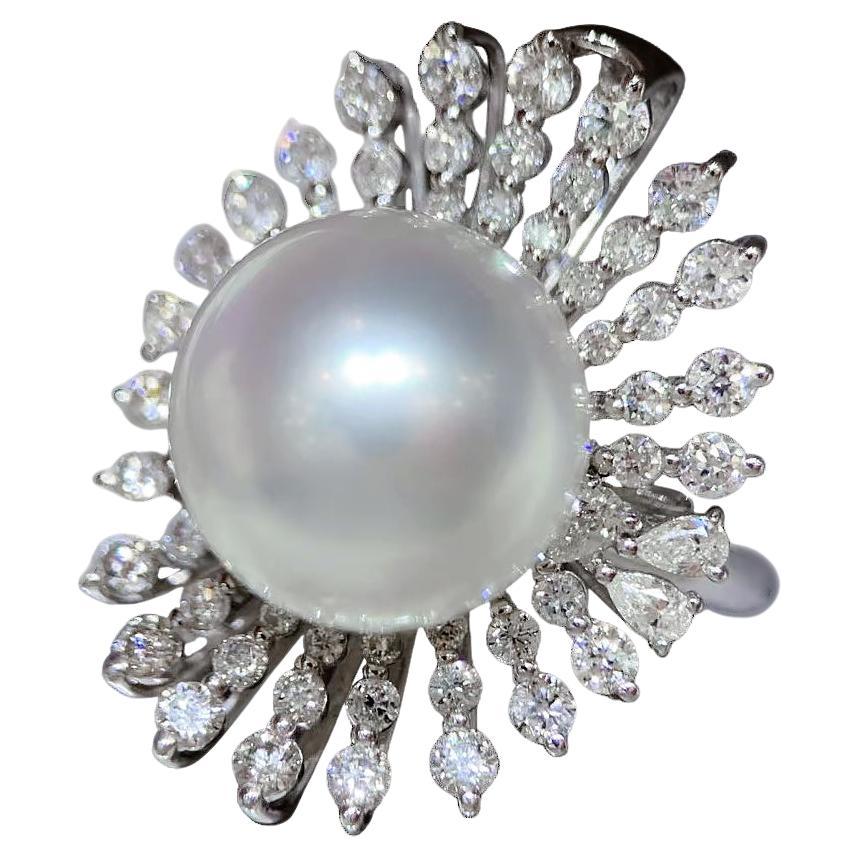 Convertible Verdant Crown Aurora South Sea Pearl Ring Pendant For Sale ...