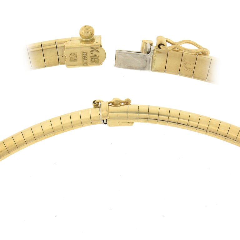 18k Gold 1.85ctw Round Brilliant and Baguette Diamond Omega Collier ...