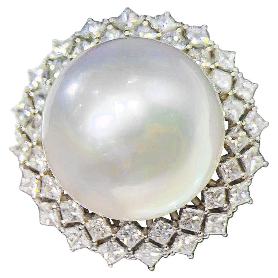 Convertible Verdant Crown Aurora South Sea Pearl Ring Pendant For Sale ...