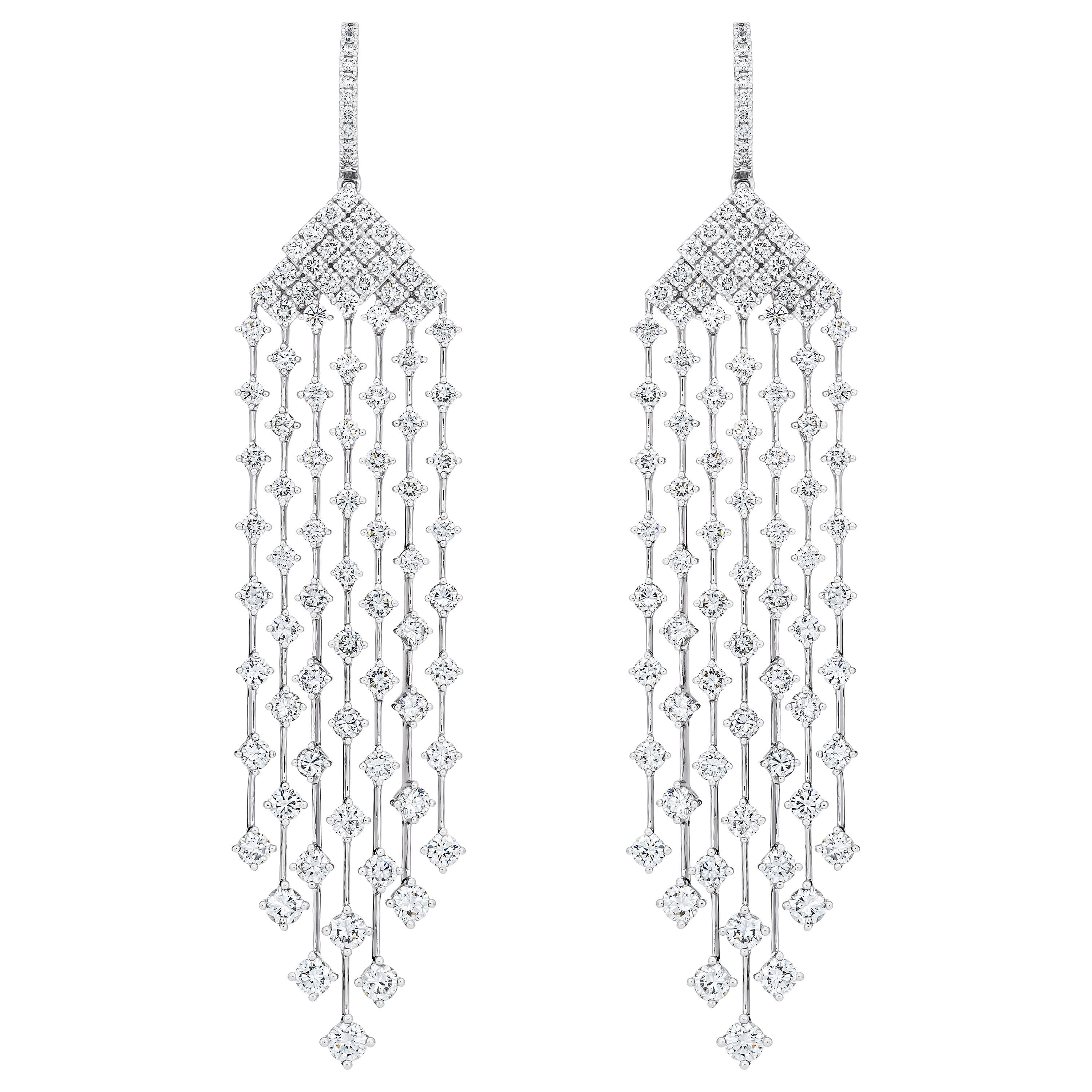Diamond Crusted Feather Earrings For Sale at 1stDibs