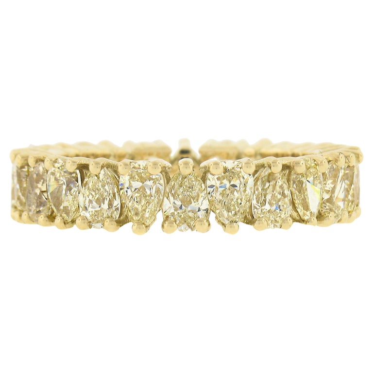 18k Gold Alternating Pear Fancy Yellow Diamond Eternity Wedding Stack ...